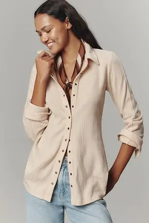 PILCRO Brushed Buttondown Cardigan Sweater - Cream