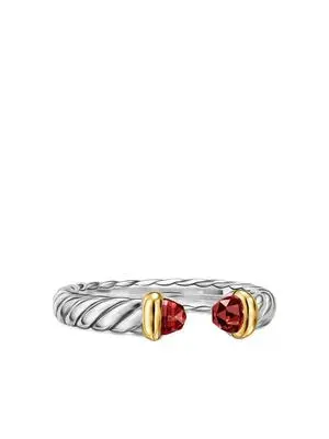 David Yurman Petite Cable Rhodolite Ring - Silver