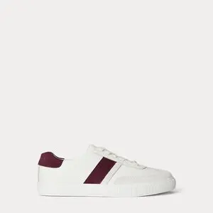 Ralph Lauren Braylee Leather & Suede Sneaker - Snow White/bianco/garnet