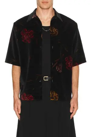 Amiri Floral Velvet Camp Shirt