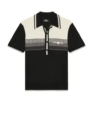 Amiri Ma Striped Polo - Black