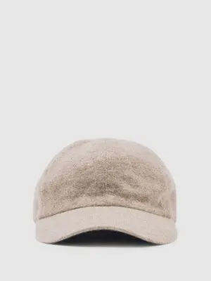 REISS Blake Atelier 100% Cashmere Cap Oatmeal Melange