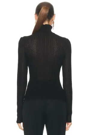 Ralph Lauren Long Sleeve Ruffle Trimmed Turtleneck Top