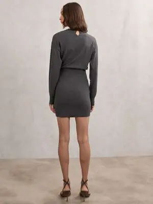 REISS Ria Wool-blend Knit Mini Dress With Cashmere