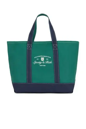 SPORTY & RICH Syracuse Two Tone Tote Bag - Dark Navy & Alpine