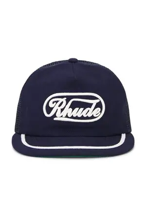 Rhude Patch Trucker Hat - Navy & White