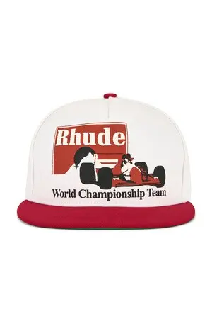 Rhude Trophy Racing Cap - White & Red