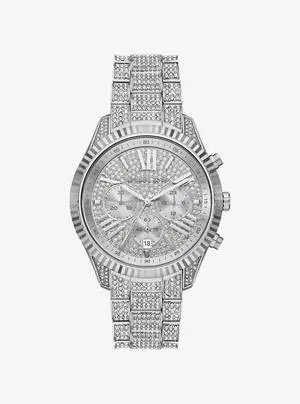 Michael Kors Oversized Lexington Pavé -tone Watch In By - Silver