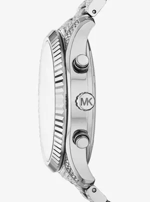 Michael Kors Oversized Lexington Pavé Two-tone Watch - Silver