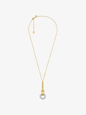 Michael Kors Pavé Interlocking Pendant Necklace
