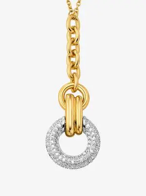 Michael Kors Pavé Interlocking Pendant Necklace