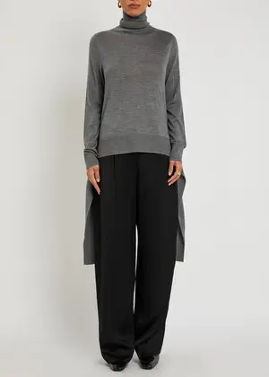 TOTEME Wool And Silk-blend Top - Grey