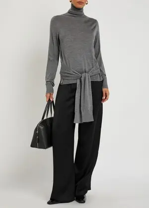 TOTEME Wool And Silk-blend Top - Grey