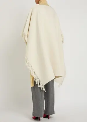 TOTÊME Wool-blend Fringed Poncho - Off White