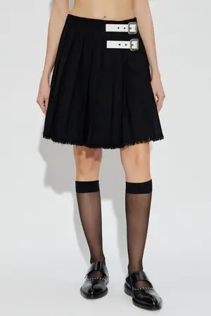 JIL SANDER Pleated Skirt With Buckled Straps