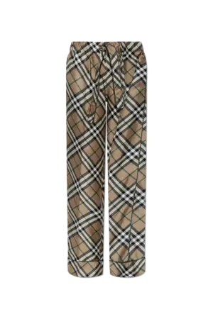Burberry Silk Plaid Trousers