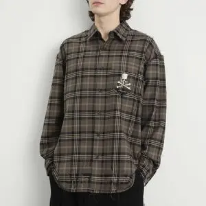 MASTERMIND WORLD Reversible Raw Edge Plaid Shirt
