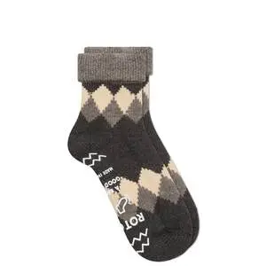 ROTOTO Diamond Comfy Room Socks - Dark Grey/charcoal