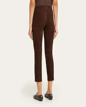 Vince Suede Split-hem Cropped Pant