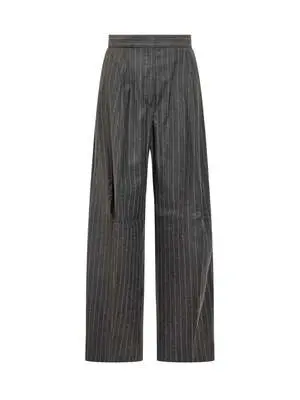 Sportmax Wide Leg Pinstripe Pants - Grey
