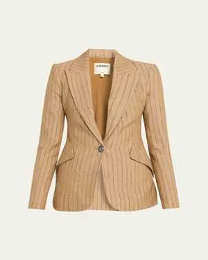 L'Agence Chamberlain Pinstriped Single-breasted Blazer