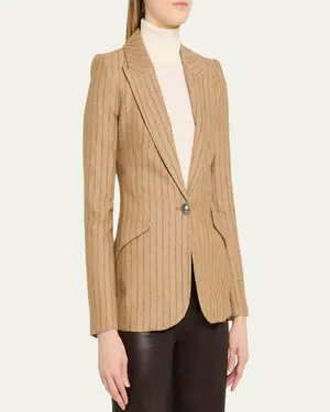 L'Agence Chamberlain Pinstriped Single-breasted Blazer