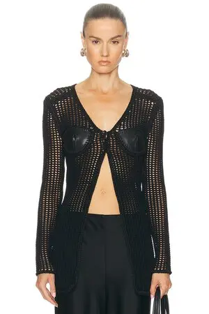 Alexander Wang Cardigan With Leather Bust