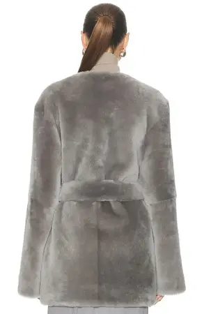 TOTEME Plush Shearling Jacket - Grey