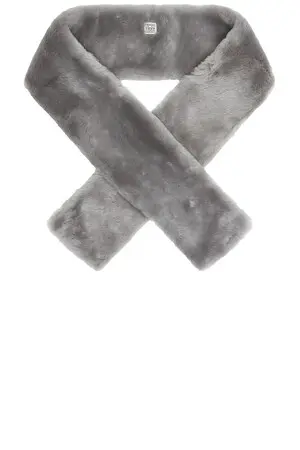TOTÊME Shearling Tuxedo Scarf - Grey