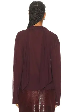 Atlein Draped Collar Blouse