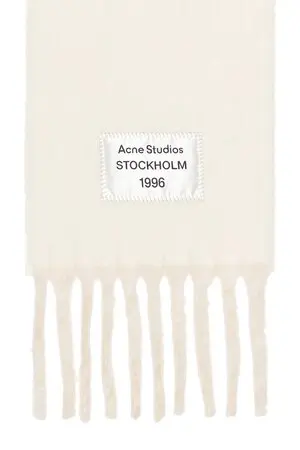 Acne Studios Volly Scarf In Blue - White & Beige