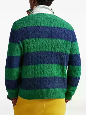 Polo Ralph Lauren Rugby Striped Cable Knit Polo Shirt