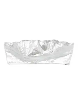MEDEEA Metallic-effect Cropped Top - Silver