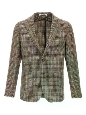 Tagliatore Single-breasted Houndstooth Blazer - Brown