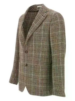 Tagliatore Single-breasted Houndstooth Blazer - Brown