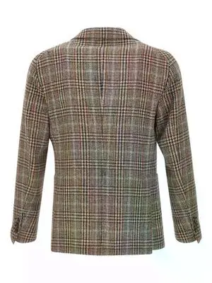 Tagliatore Single-breasted Houndstooth Blazer - Brown