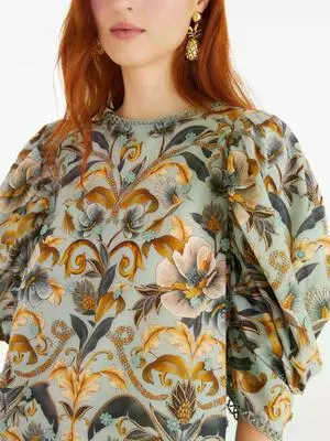 Farm Rio Puff-sleeve Floral Blouse