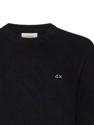 SUN 68 Ribbed-knit Long-sleeve Sweater - Blue