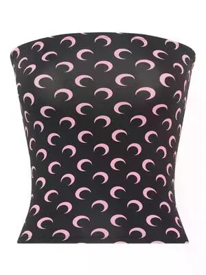 MARINE SERRE All-over Moon-print Tube Top - Black