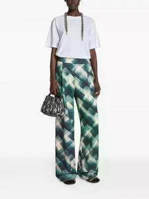 Dries Van Noten Geometric-pattern Pleated Trousers
