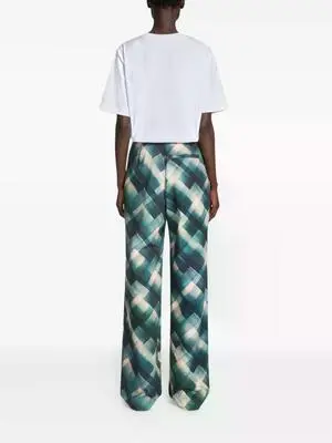 Dries Van Noten Geometric-pattern Pleated Trousers