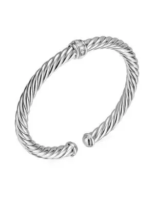 David Yurman Sterling Cable Flex Diamond Bracelet - Silver