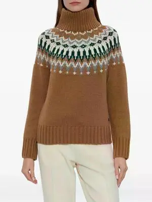 Bogner Ingrid Patterned Turtleneck Sweater - Brown