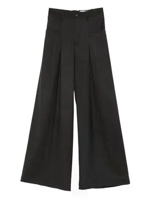 WHITE SAND Silk Blend Flared Trousers