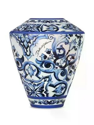 Dolce & Gabbana Small Amphora Maiolica Vase - Blue