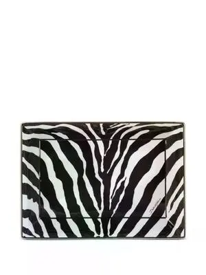 Dolce & Gabbana Zebra Porcelain Trinket Tray - Black