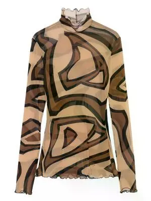 Emilio Pucci Labirinto-print Tulle Top