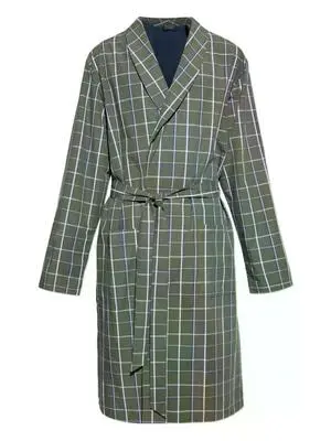 Hanro Checked Belted Robe - Green