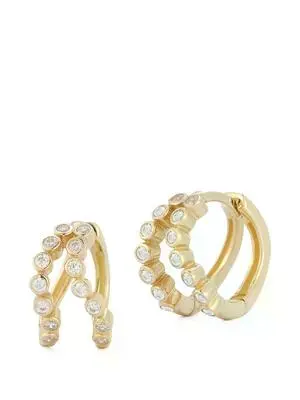 Mateo Bezel-set Diamond Huggie Hoop Earrings - Gold