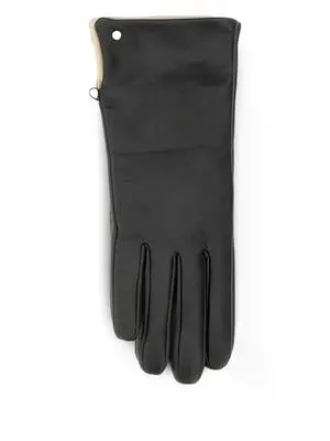 GIANNI CHIARINI Logo-embossed Leather Gloves - Black